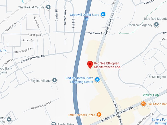 red sea ethiopian mediterranean and cajun restaurant map