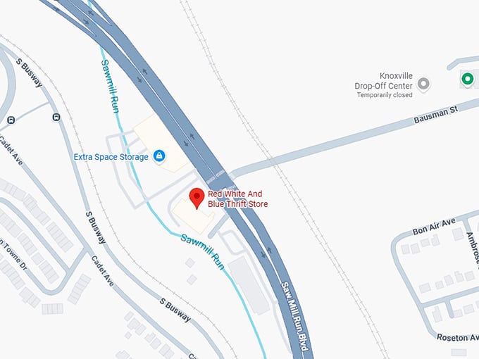 16. red white & blue thrift store (890 saw mill run blvd) map