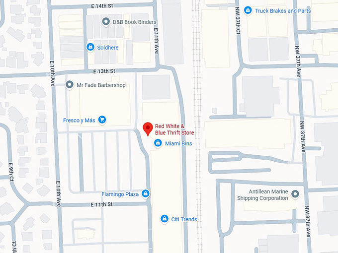 16. red white & blue thrift store map