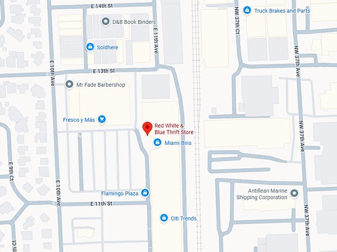 16. red white & blue thrift store map