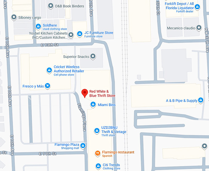 16. red white & blue thrift store map