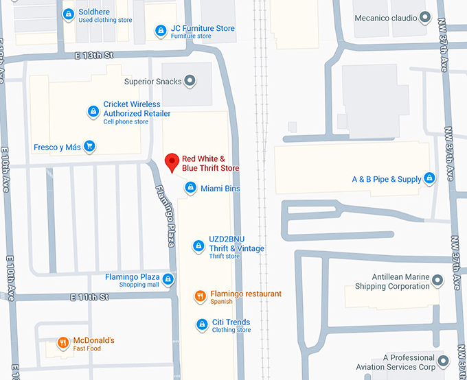 16. red white & blue thrift store map