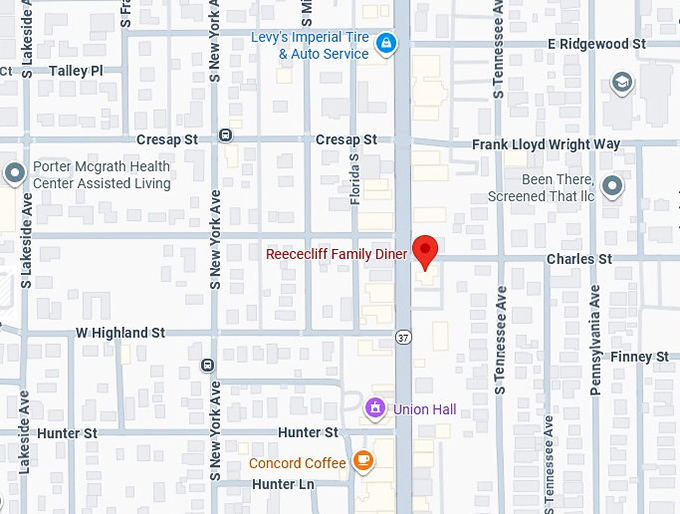 16. reececliff family diner map