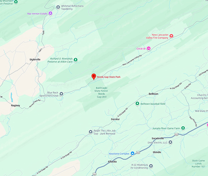 16. reeds gap state park map