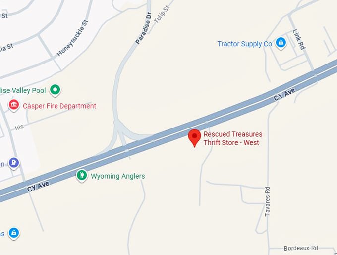 16. rescued treasures thrift store west map