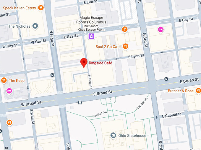 16. ringside caf&eacute; map