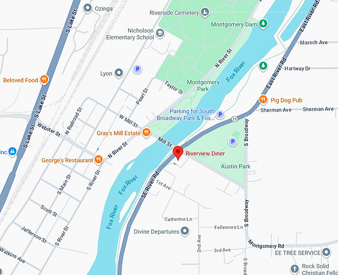 16. riverview diner map