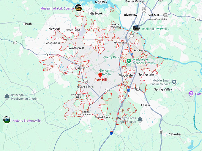 16. rock hill map