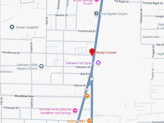 16. rocky's corner map