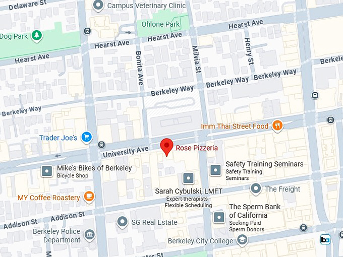 16. rose pizzeria map