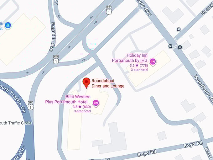 16. roundabout diner and lounge map