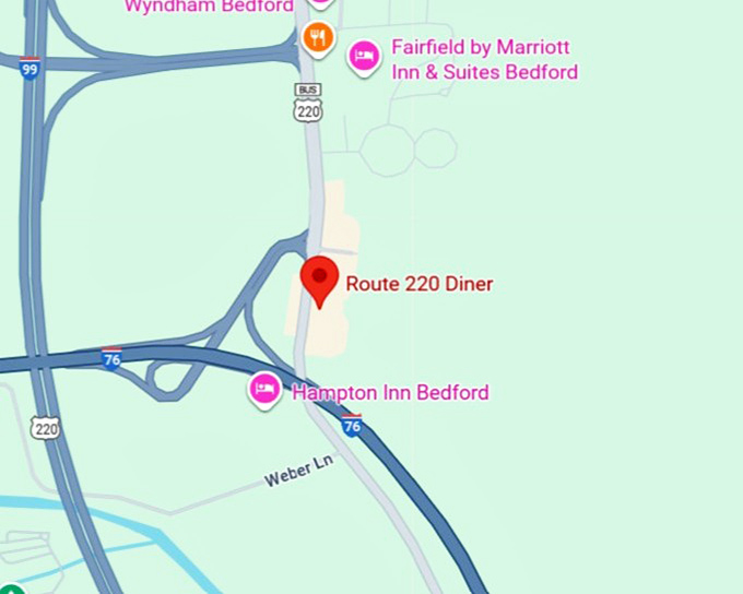 16. route 220 diner map