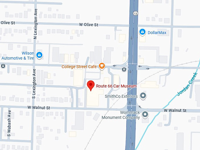 16. route 66 car museum map