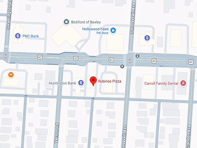 16. rubinos pizza map