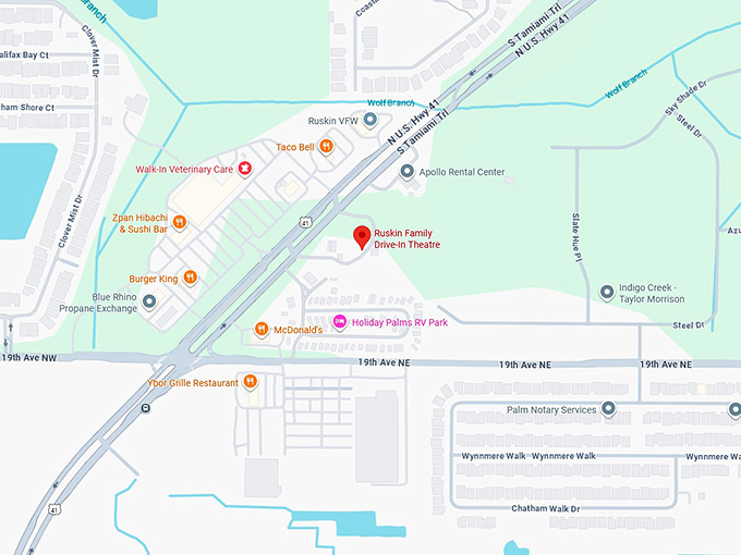 16. ruskin family drive in theatre map