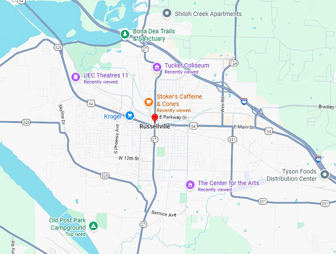 16. russellville map