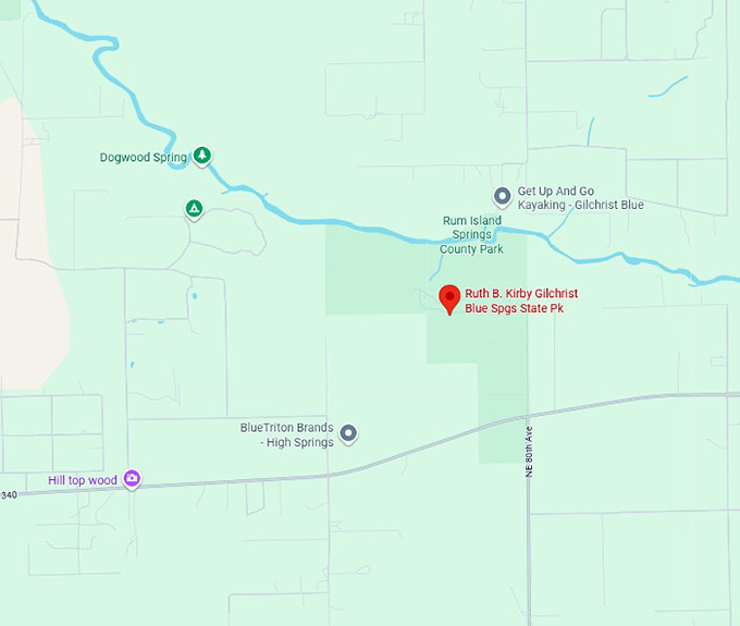 16. ruth b. kirby gilchrist blue springs state park map