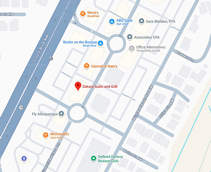 16. sakura sushi and grill (6241 riverside plaza ln suite c 1) map