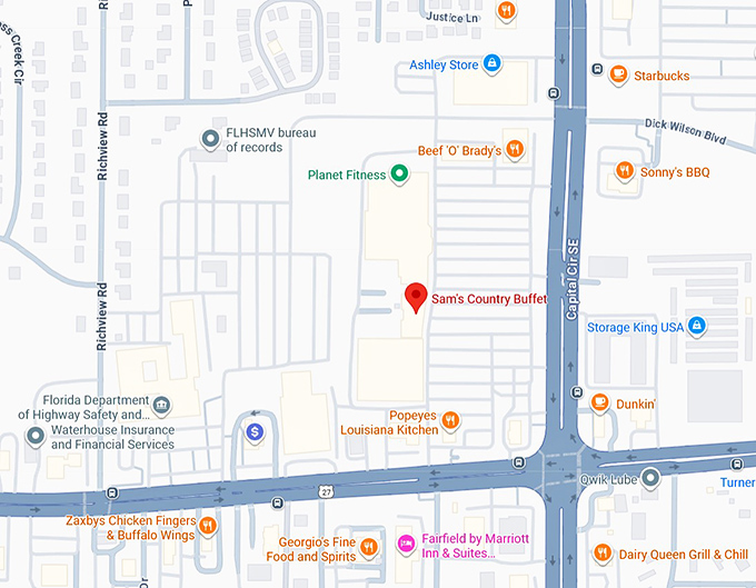 16. sam's country buffet map