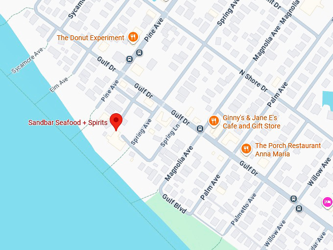 16. sandbar seafood + spirits map