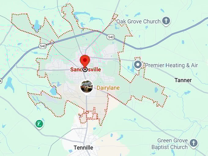 16. sandersville, ga map
