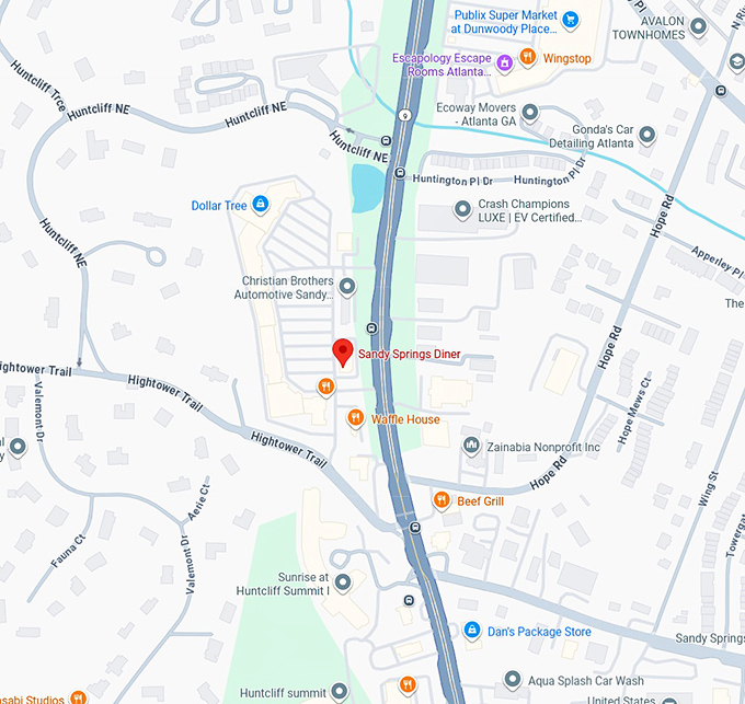 16. sandy springs diner map