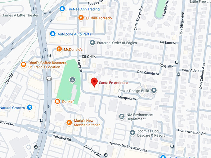 16. santa fe antiques map