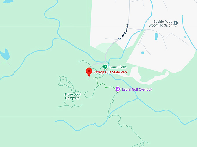 16. savage gulf state natural area map