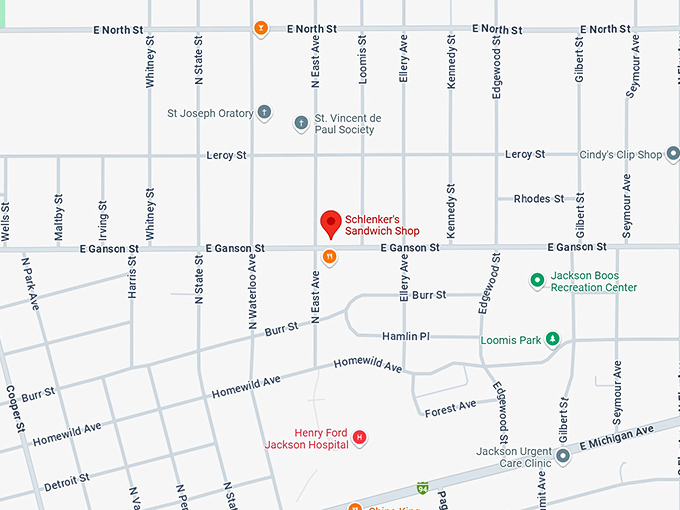 schlenker's sandwich shop map