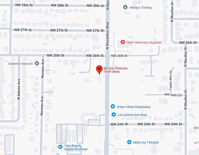 16. second chances thrift store map