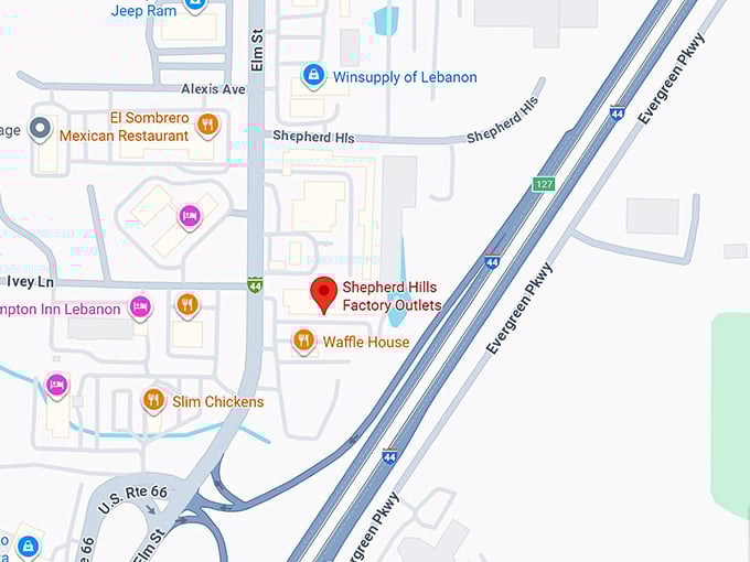 16. shepherd hills factory outlet map