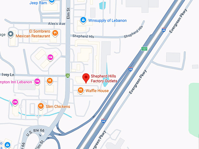 16. shepherd hills factory outlet map