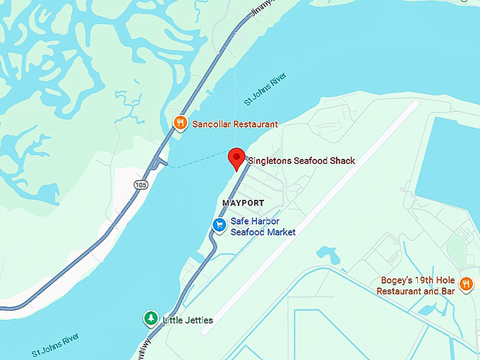 16. singletons seafood shack map