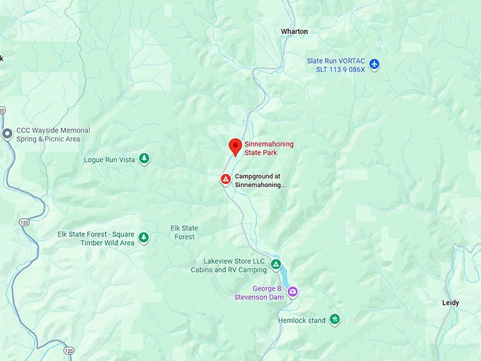 16. sinnemahoning state park map