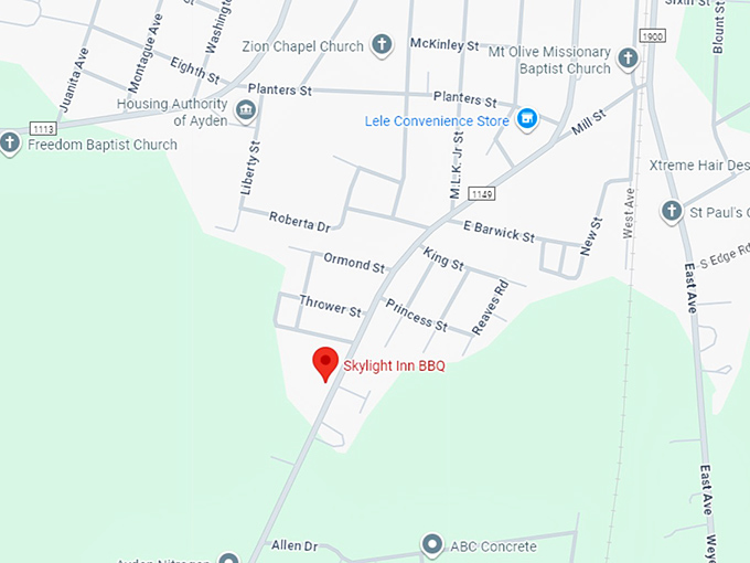 16. skylight inn bbq map