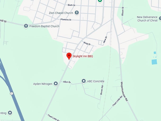 16. skylight inn bbq map