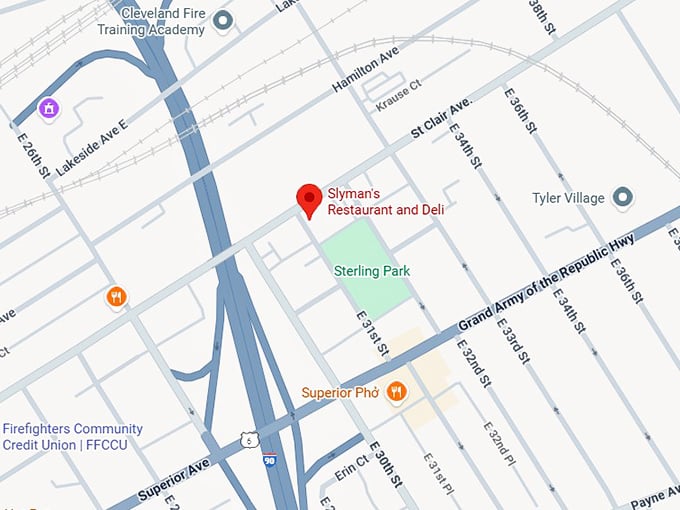 16. slyman's restaurant and deli map