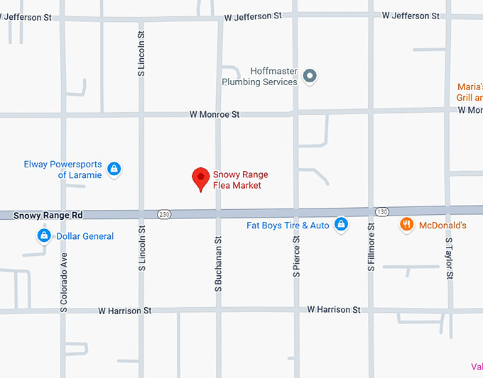 16. snowy range flea market map