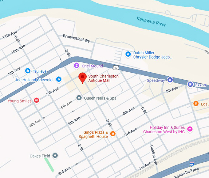16. south charleston antique mall map