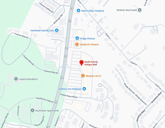 16. south county antique mall map