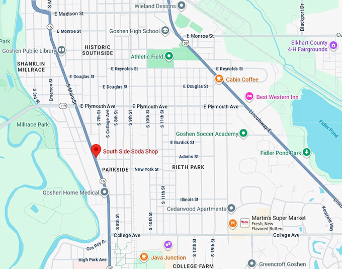 16. south side soda shop map