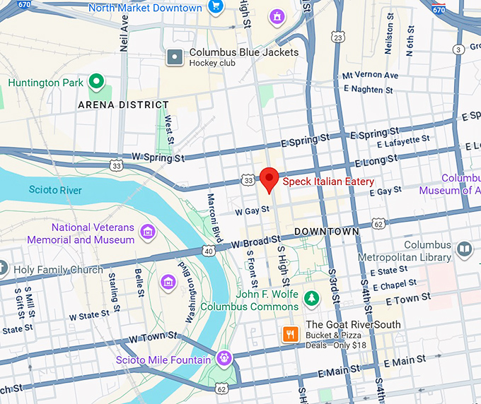 16. speck italian eatery map