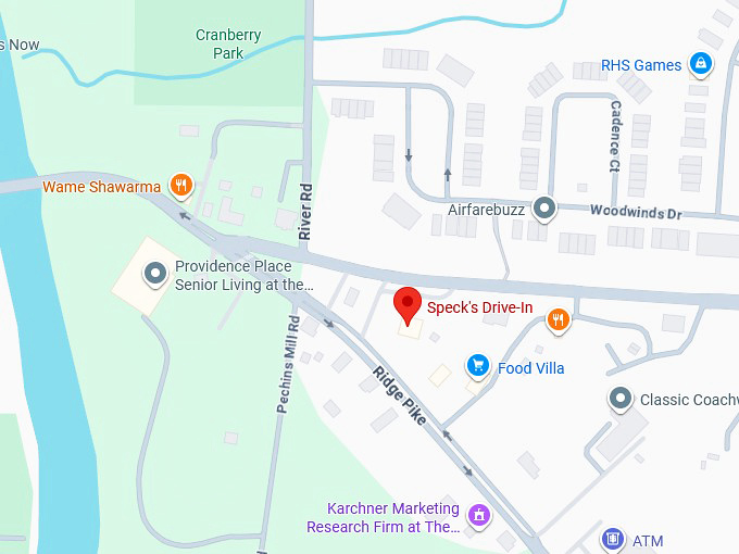 16. speck's drive in map