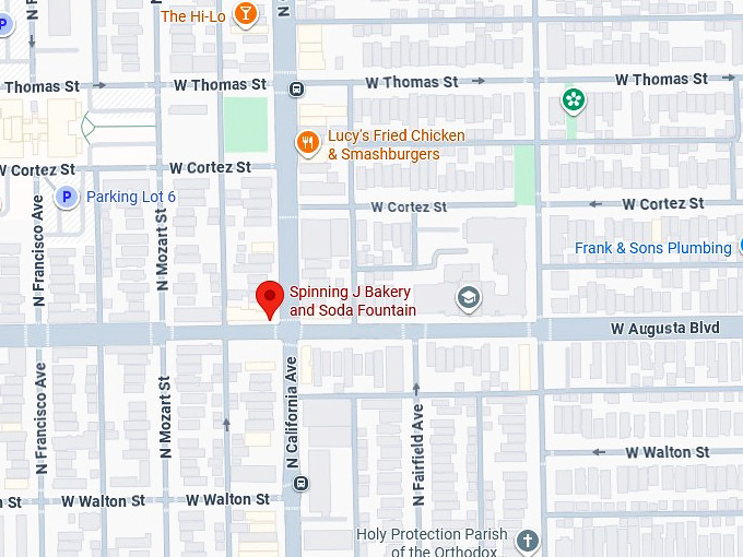 16. spinning j bakery and soda fountain map