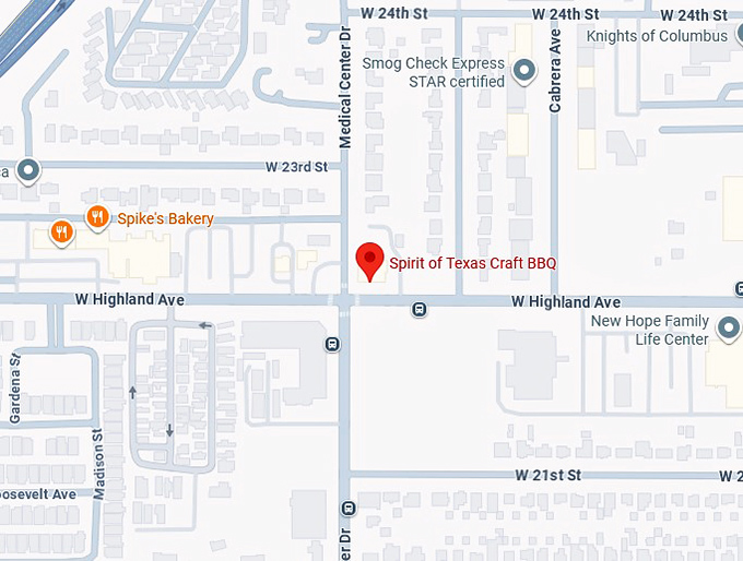 16. spirit of texas craft bbq map