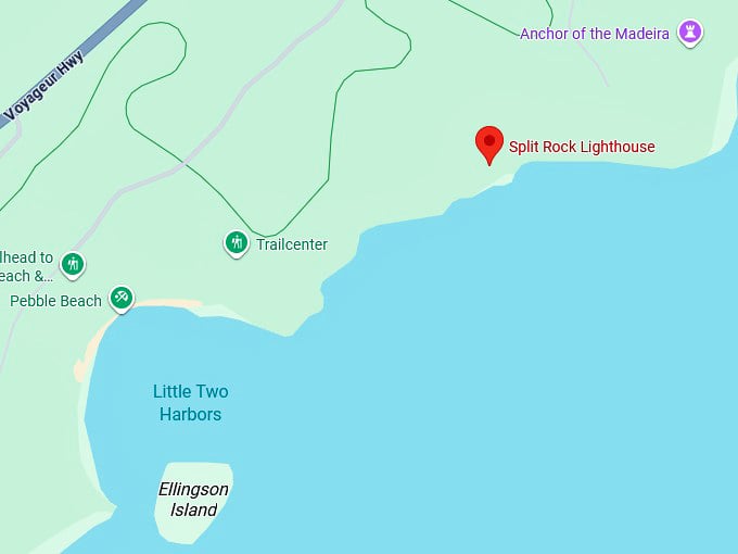 split rock lighthouse map