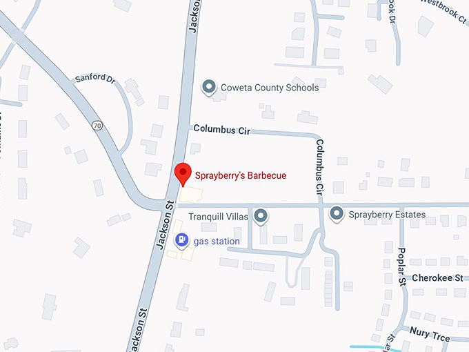 16. sprayberry's barbecue map