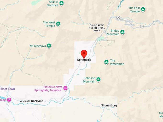 16. springdale ut map