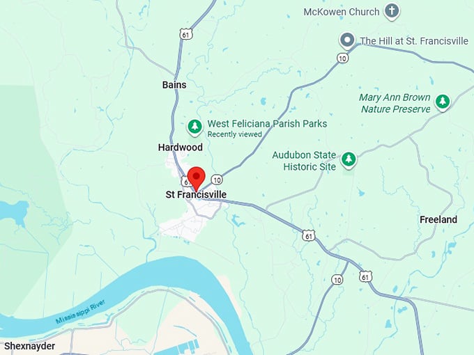 16. st francisville map