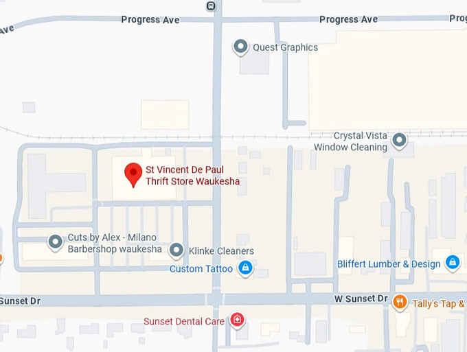 16. st vincent de paul thrift store waukesha map